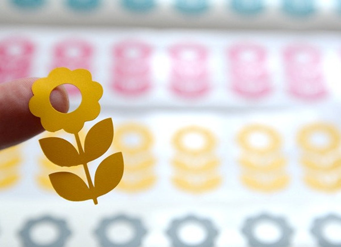 20 X Flower Vinyl Decals/stickers.mid Century Retro Flower Decal. - Etsy