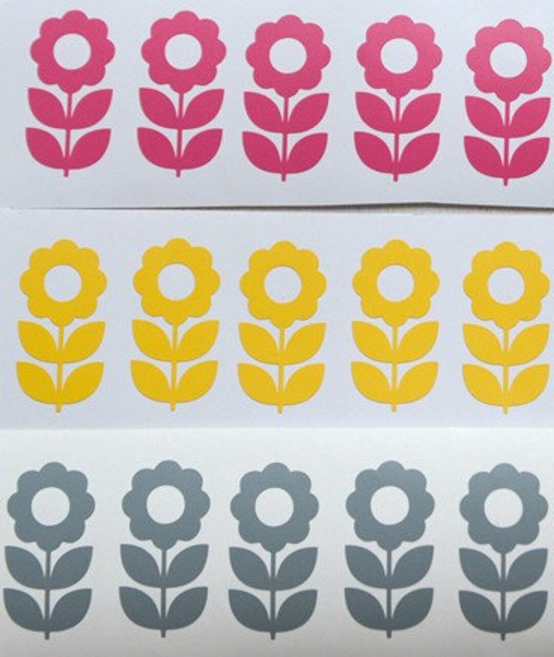 20 X Flower Vinyl Decals/stickers.mid Century Retro Flower Decal. - Etsy