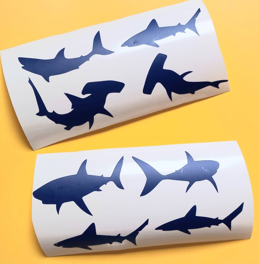 8 X Sharks Vinyl Decals ,fish Decals,home Decor. - Etsy