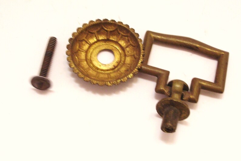 Antique Victorian Brass Drop Pull Ornate Backplate 19th - Etsy