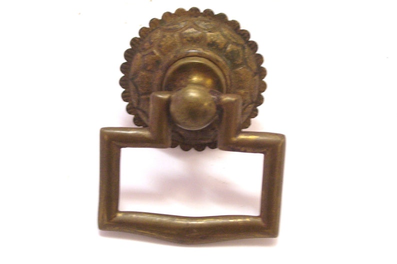 Antique Victorian Brass Drop Pull Ornate Backplate 19th - Etsy