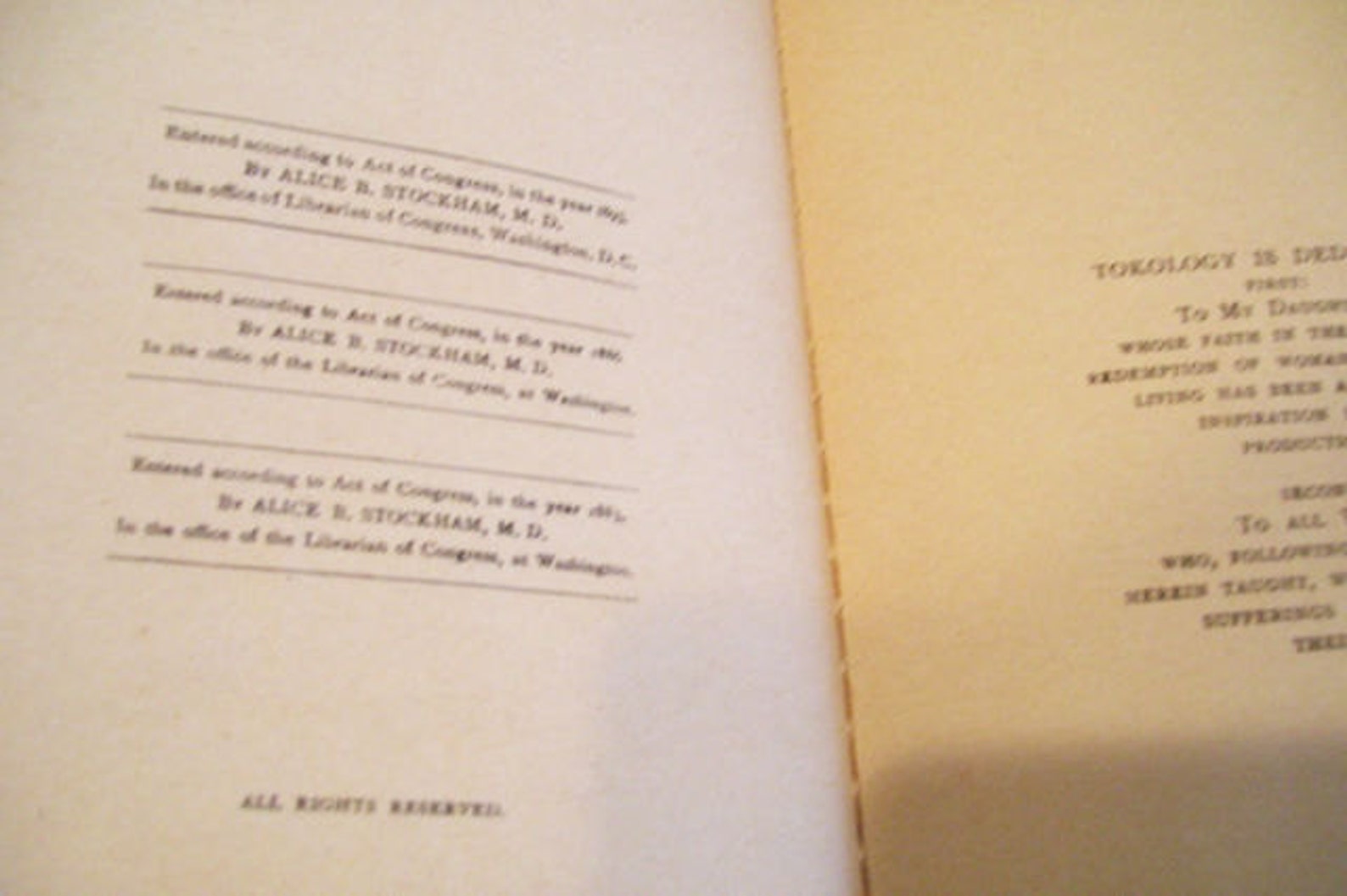 Tokology A Book for Every Woman by Alice B Stockhom MD 1897 - Etsy Canada