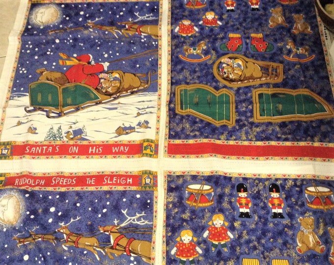 Hold for Linda - 3 Vintage Cut and Sew Santa and Sleigh Christmas Wall ...