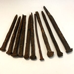 10 Antique Forged Iron Spikes Square Nails 6 In. Heavy - Etsy
