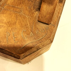 Vintage 1960s P E Caron Hand Carved Sculpture of Lumberjack Sawing a ...