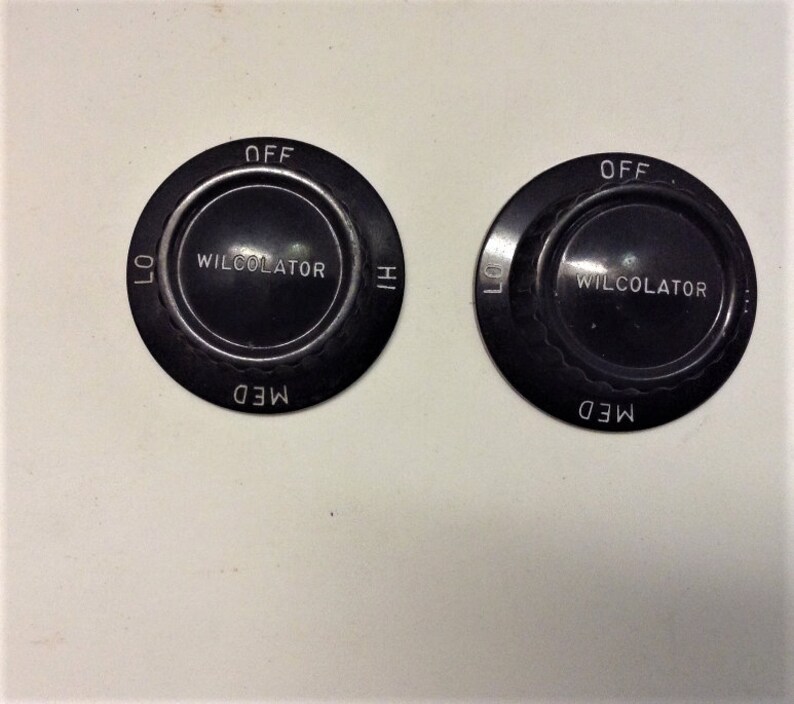 Pair Vintage WILCOLATOR Stove Dial Control Knobs Black | Etsy