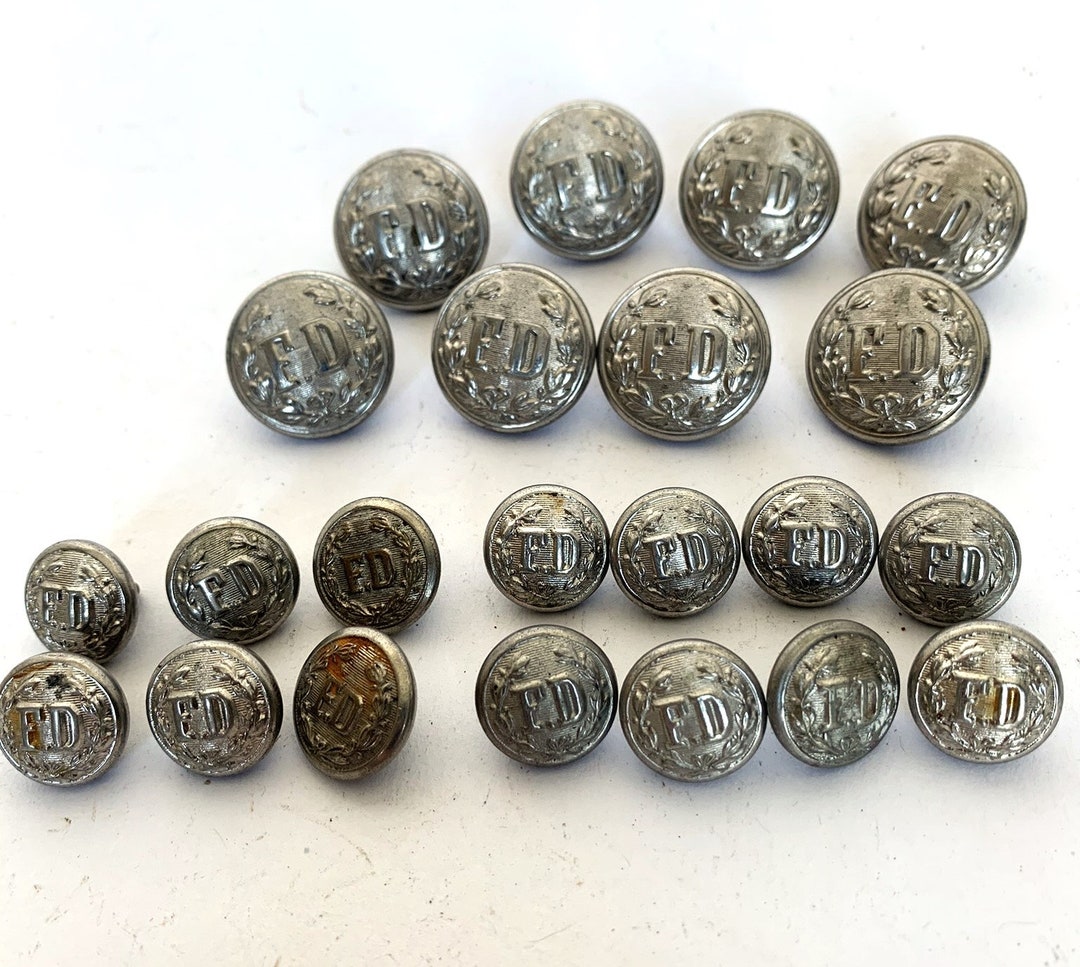Vintage Fire Department Rounded Uniform Buttons Scully Set of 22 ...