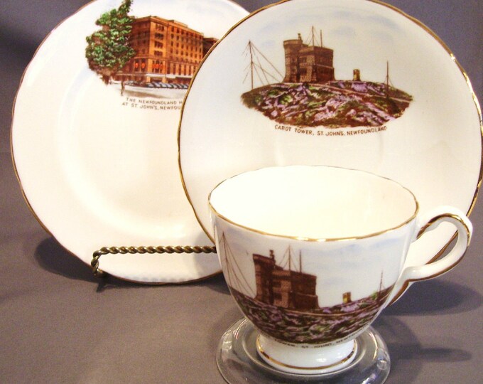 Newfoundland Tea Cup and Saucer Plus Plate Trio Souvenir Vintage - Etsy