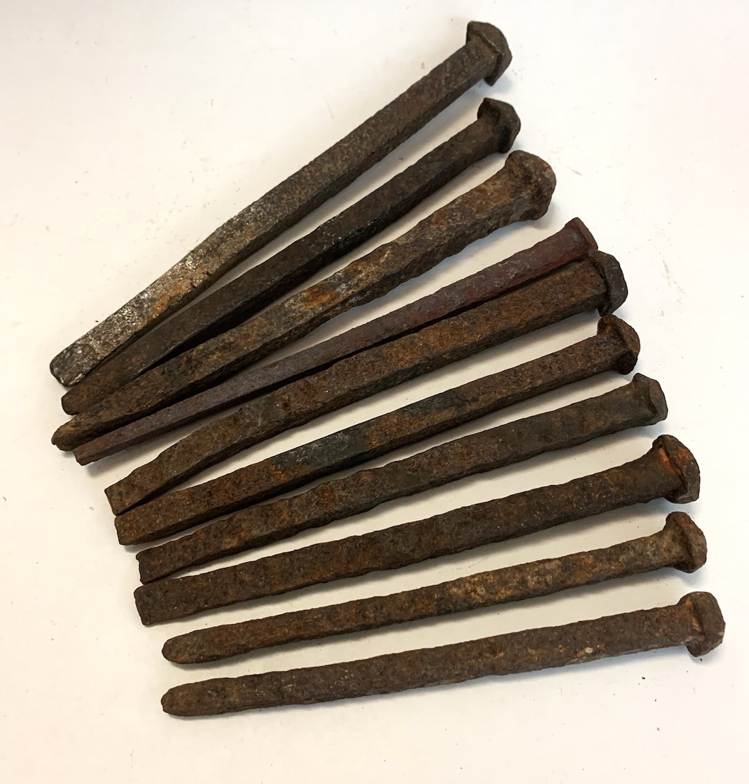 10 Antique Forged Iron Spikes Square Nails 6 In. Heavy - Etsy