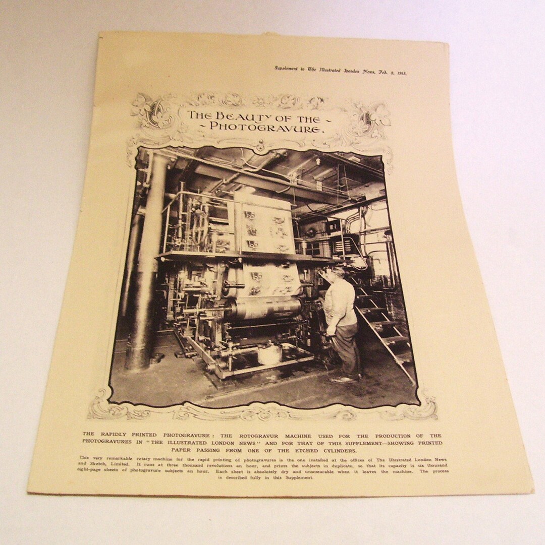 1913 Photography Beauty of the Photogravure Original Supplement to the ...