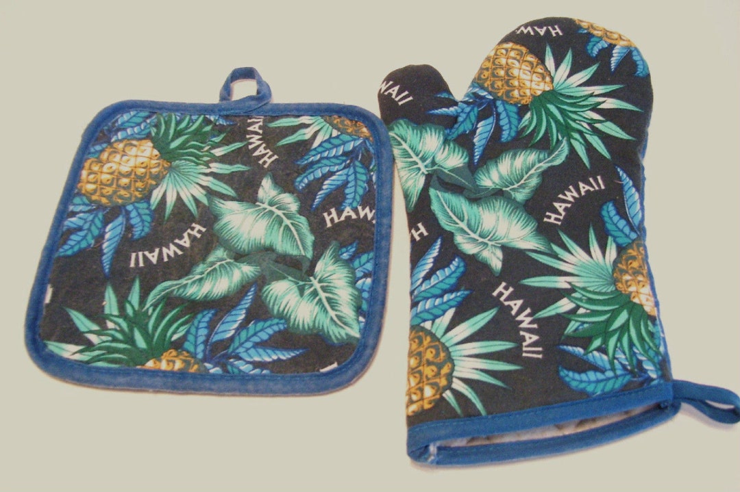 Vintage Hawaii Oven Mitt and Pot Holder Retro Souvenir 1970s Grandma ...