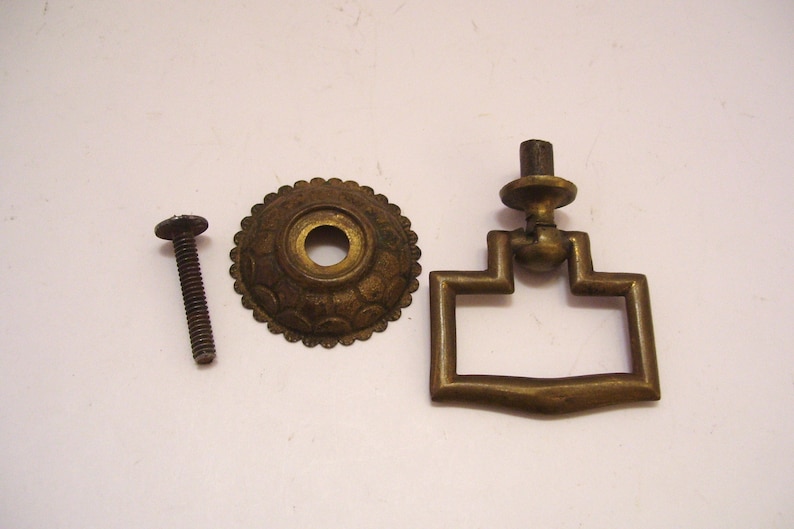 Antique Victorian Brass Drop Pull Ornate Backplate 19th - Etsy