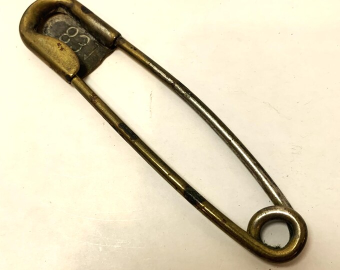Vintage Large Brass Laundry Safety Pin #831 - 5"- Key Tag , Display ...