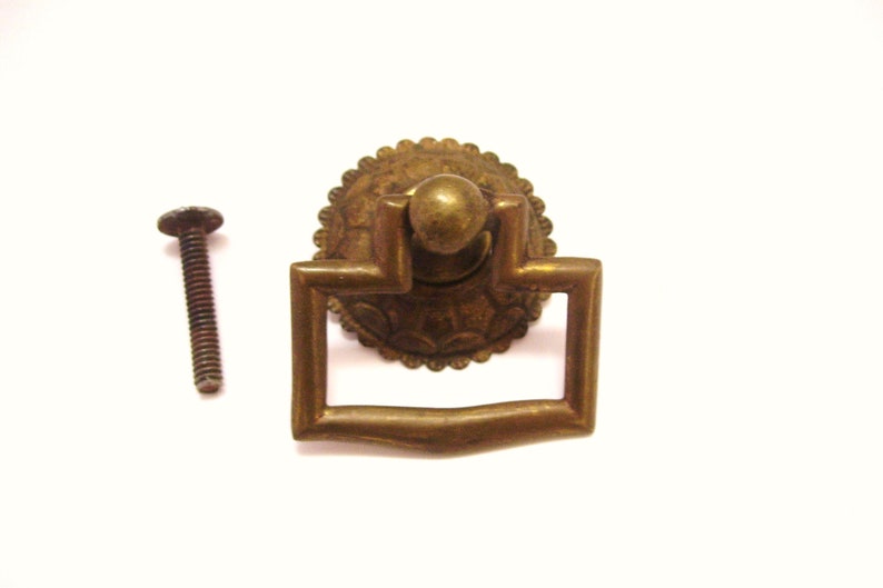 Antique Victorian Brass Drop Pull Ornate Backplate 19th - Etsy