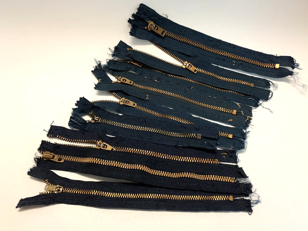 YKK Navy Blue Denim Zippers - 9 Piece Lot - Upcycled Crafts - Etsy