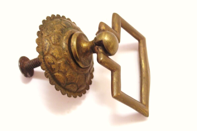 Antique Victorian Brass Drop Pull Ornate Backplate 19th - Etsy