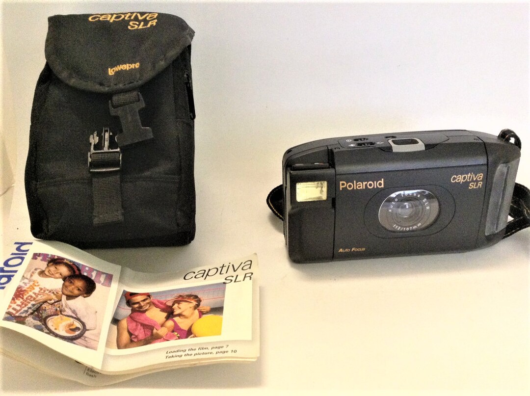 1993 Polaroid Camera Captiva SLR Auto Focus With Strap, Case ...