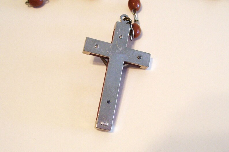 Vintage Rosary INRI Crucifix Italy Wooden Cross Plastic Beads - Etsy