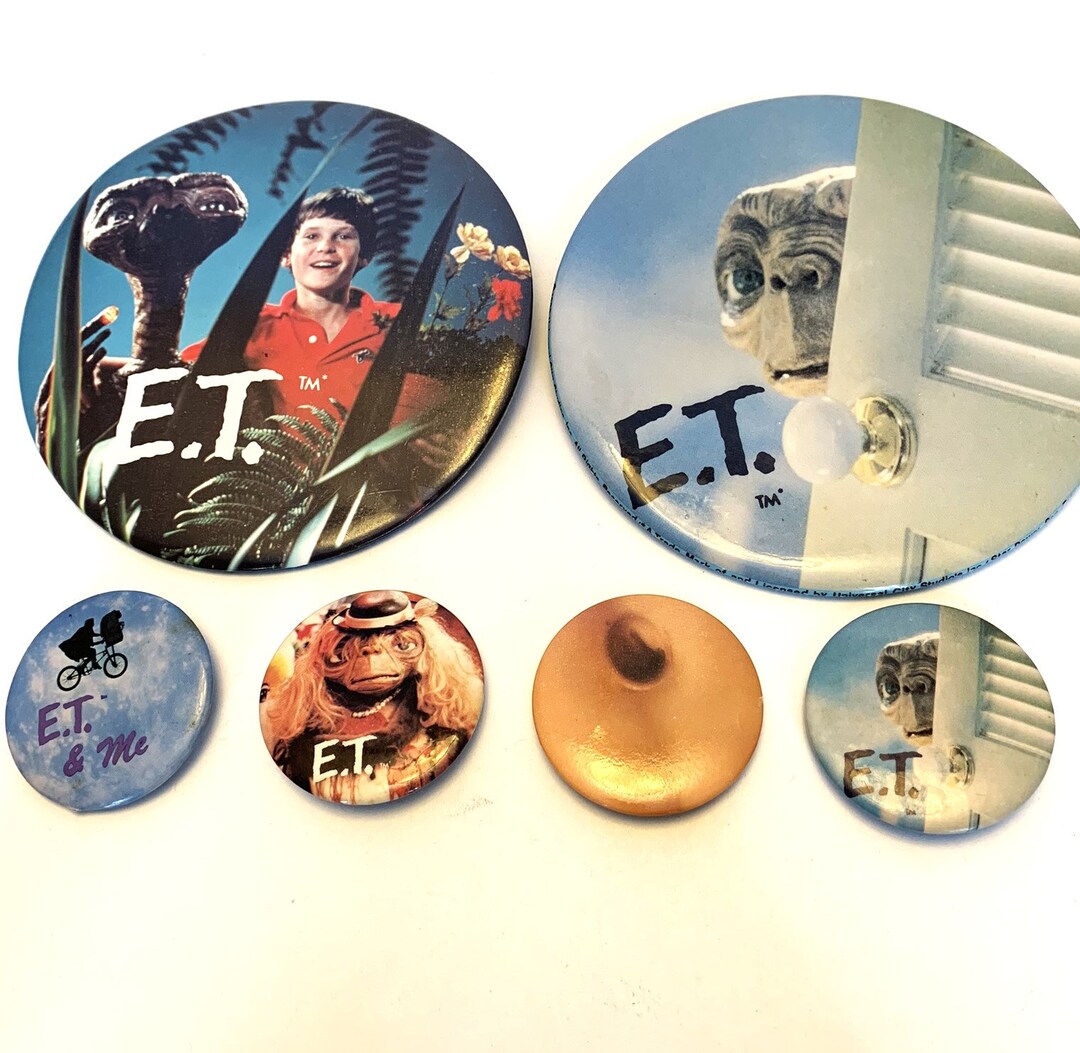 1982 E.T. the Extraterrestial ET Pinbacks Pin Buttons (5+1)- Universal ...