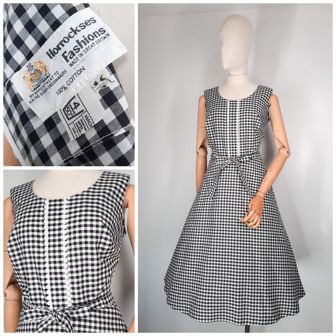 Vintage 50's /60's Horrockses Gingham Checked Dress Sz M 1950s 1960s - Etsy