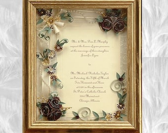 Framed wedding invitation wedding shadow box Wedding gift | Etsy