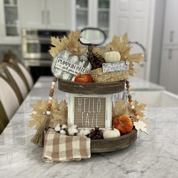 Fall Tiered Tray Decor - Etsy