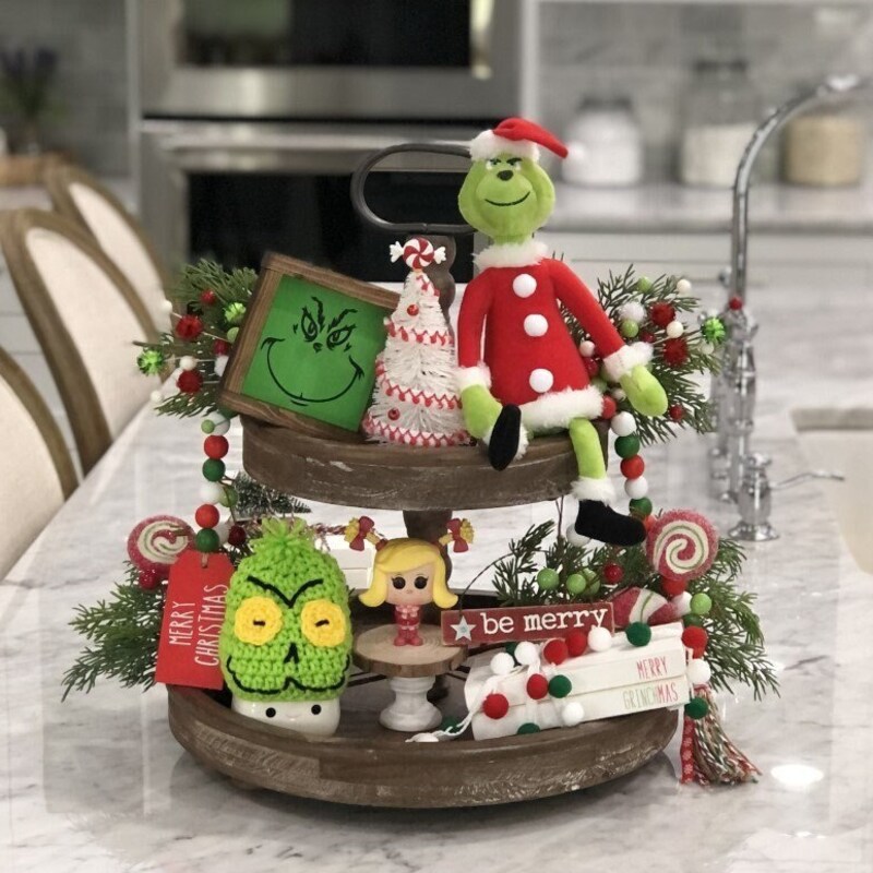 Grinch Tiered Tray Decor - Etsy