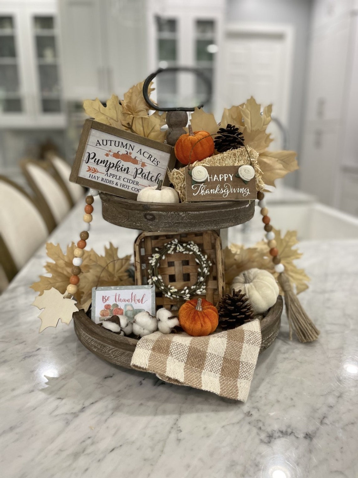 16 Items FALL Thanksgiving Tiered Tray Bundle Side 2 Wood - Etsy