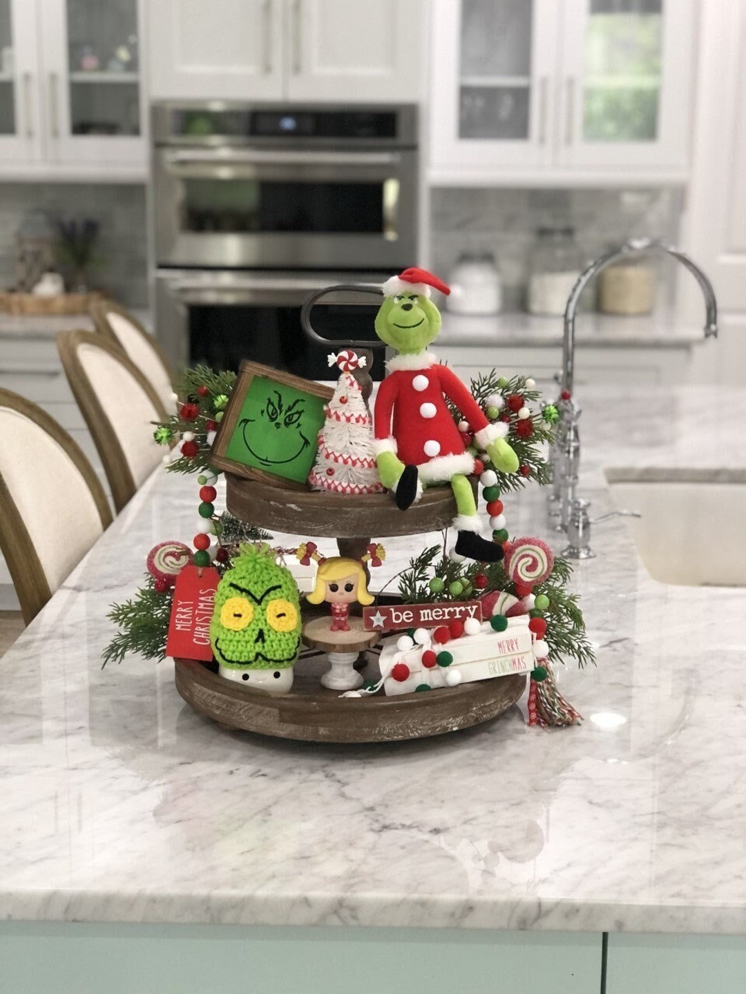 13 Items GRINCH Christmas Premium Tiered Tray Bundle Wood Stand Set ...