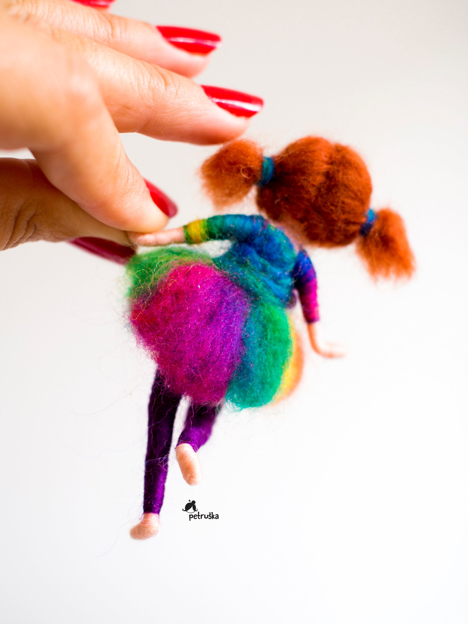 Needle Felted Redhair Fairy Felted Pins and Brooches Rainbow - Etsy