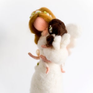 Needle Felted Guardian Angel Soft Art Doll - Nursey Angel Decor - First ...