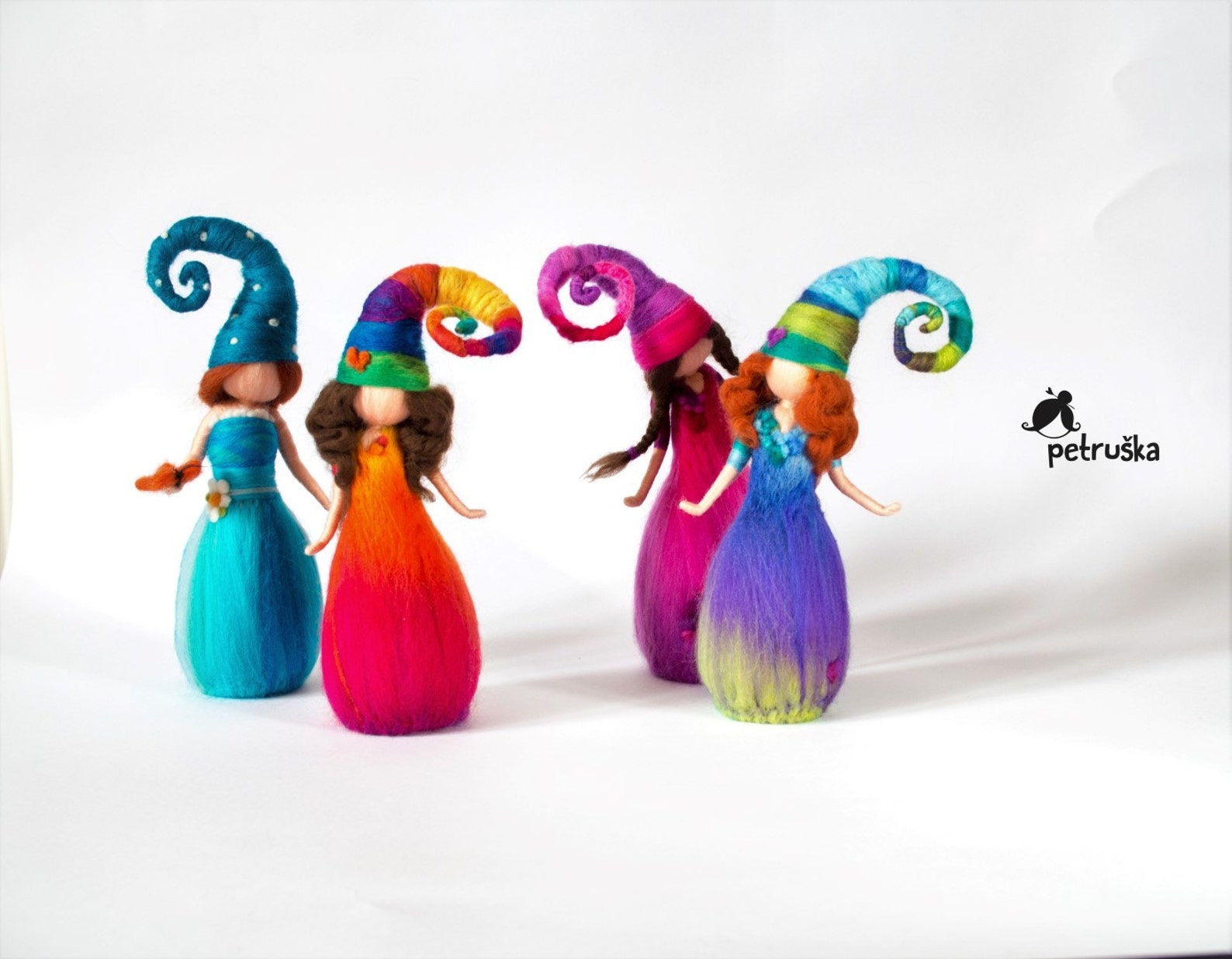 Needle Felted Rainbow Elf Doll Rainbow Fairy - Etsy