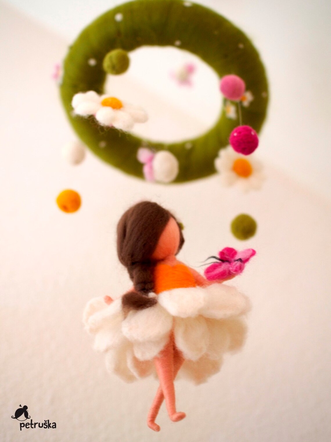 Daisy Fairy Mobile Felted Fairy Mobile Nursery Room Decor | Etsy