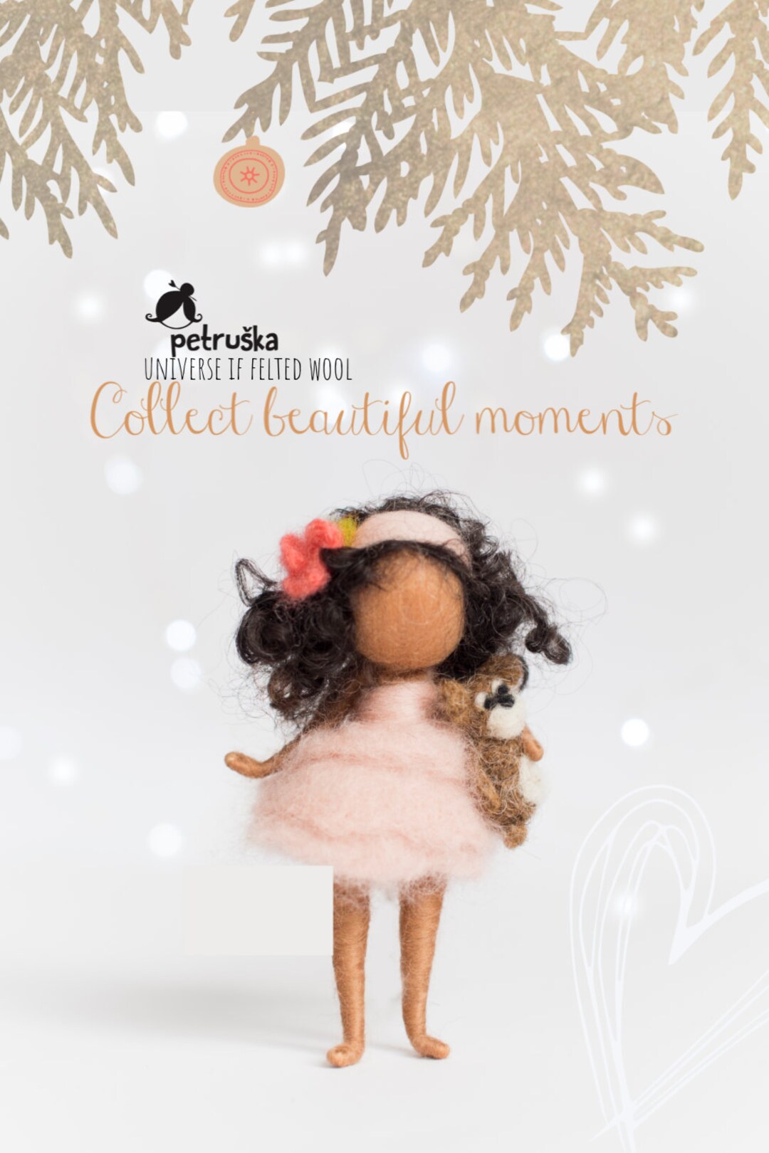 African American Needle Felted Guardian Angel Figurine, Unique ...