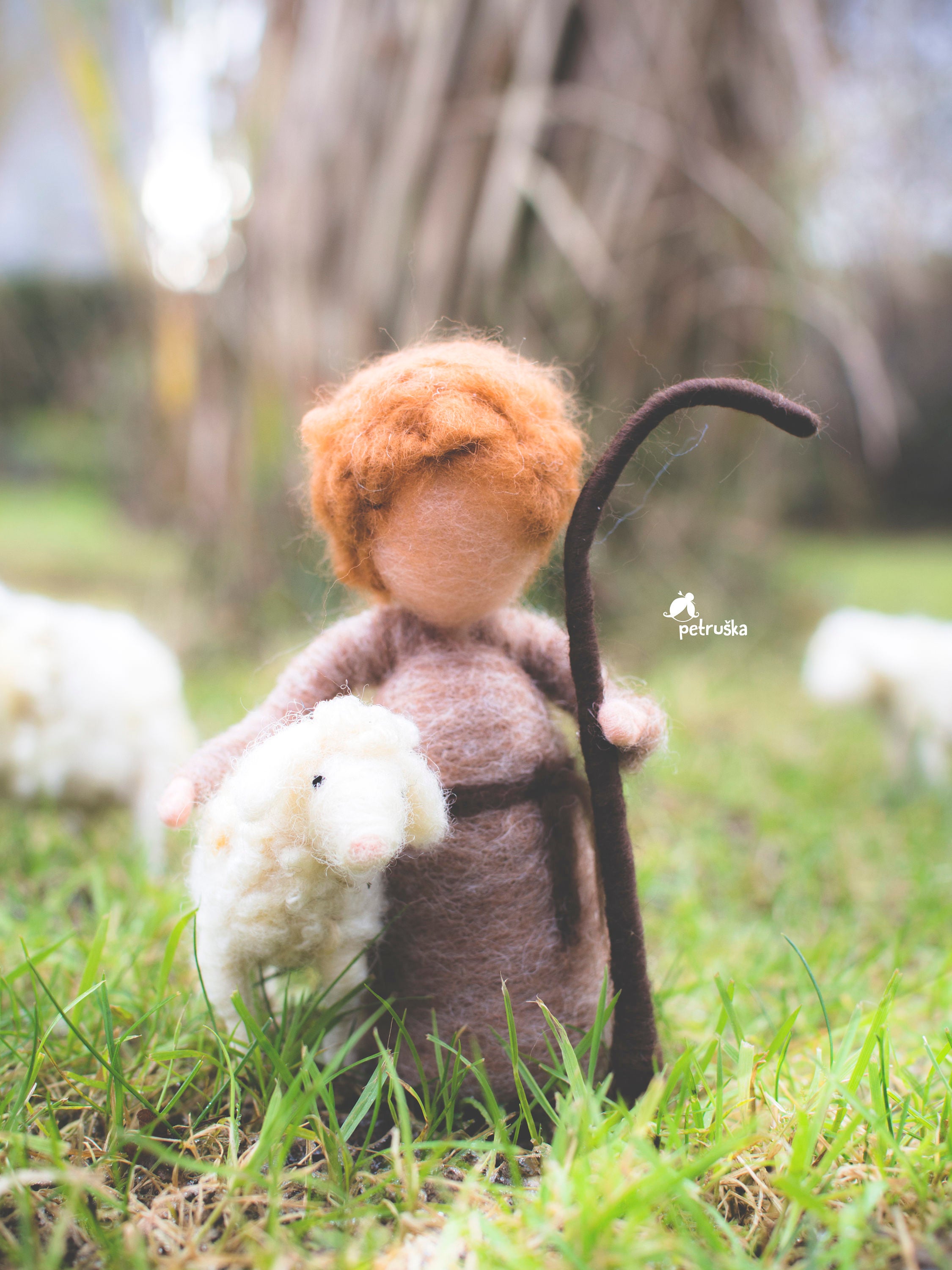 Shepherd and Sheep - Nativity Scene - Christian Gift - Needle Felted - Etsy