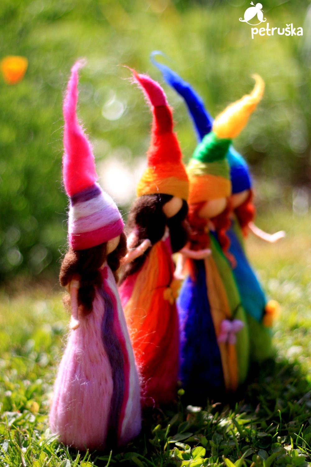 Needle Felted Rainbow Elf doll Wool doll Rainbow Fairy | Etsy