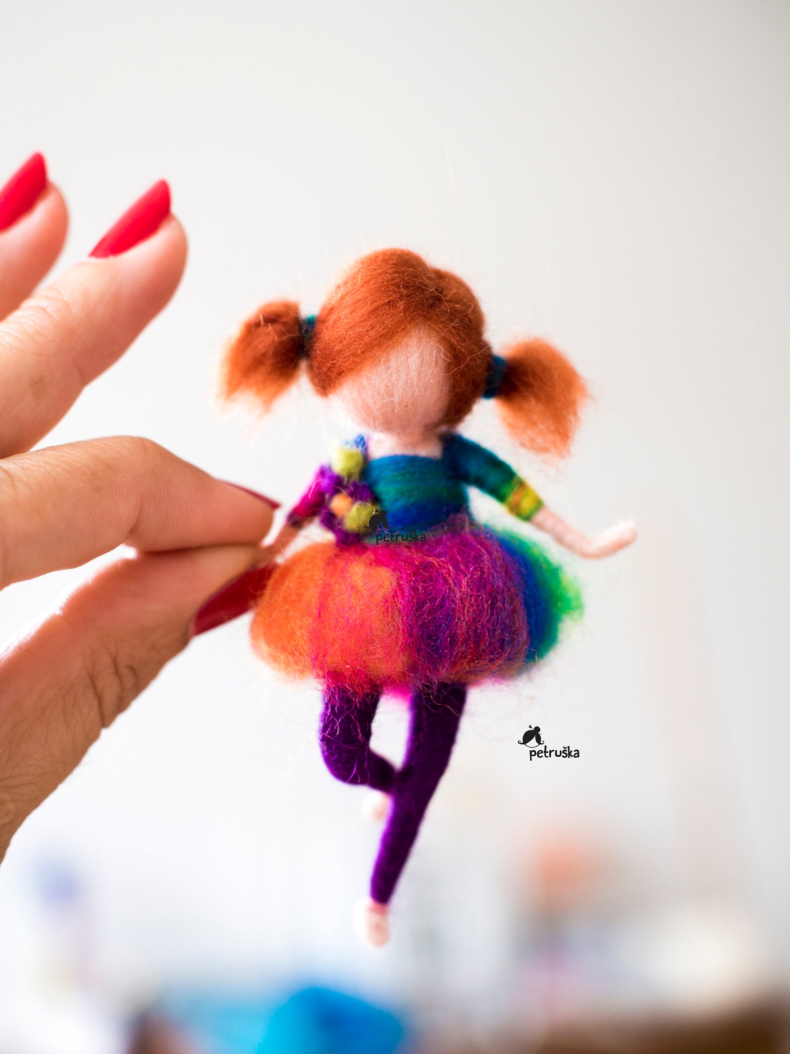 Needle Felted Redhair Fairy Felted Pins and Brooches Rainbow - Etsy