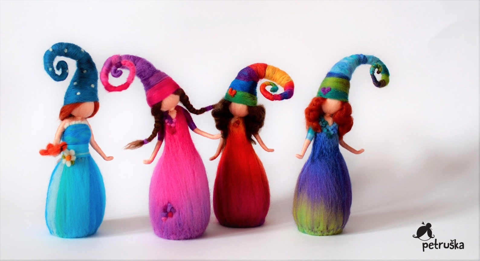 Needle Felted Rainbow Elf Doll Rainbow Fairy - Etsy