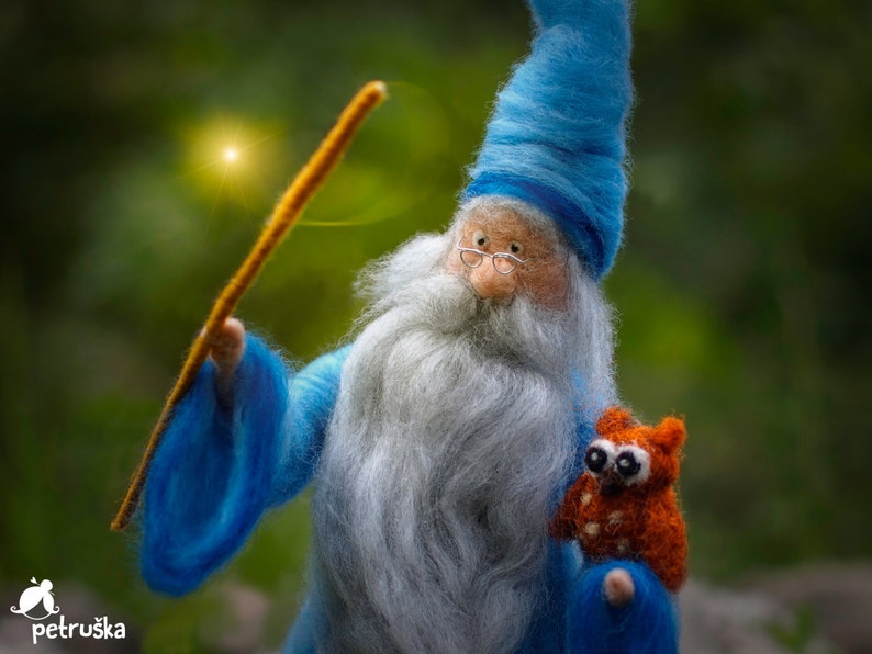 Needle Felted MERLIN Figurine Wizard Sculpture Personalized | Etsy