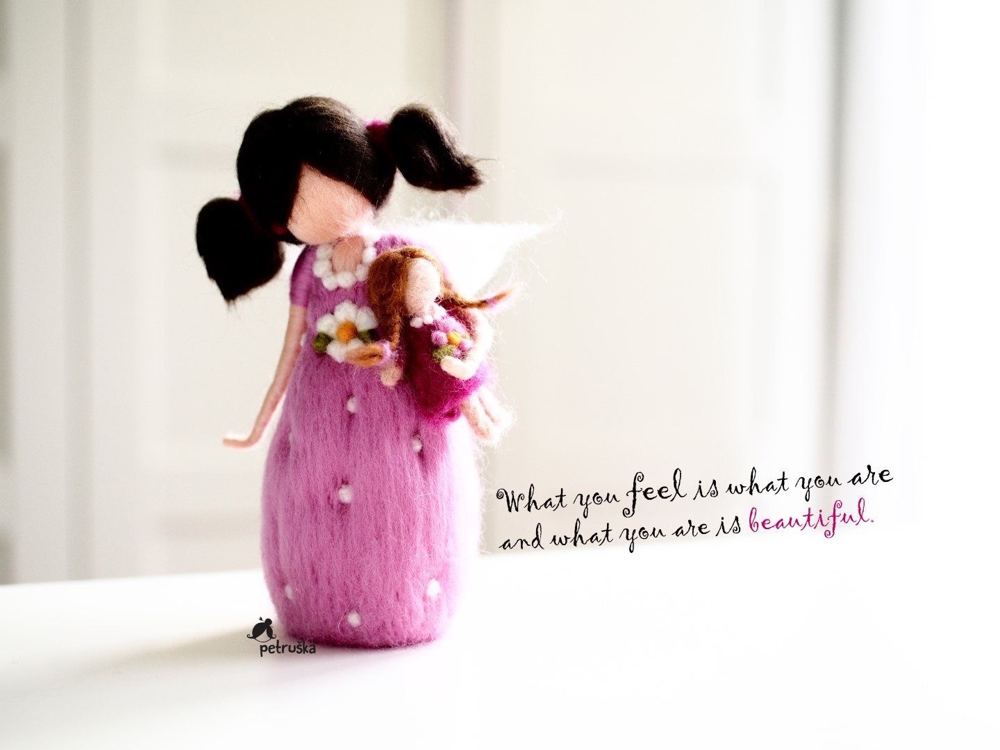 Needle Felted Fairy With Teddy Bear, Fairy Decor for Girls Room, Wool ...