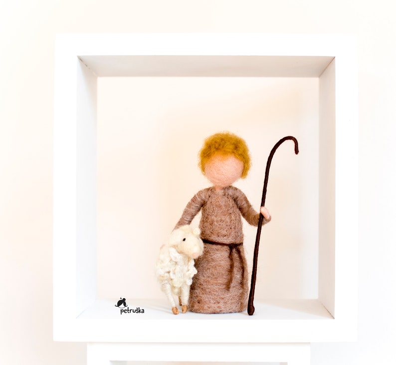 Shepherd and Sheep - Nativity Scene - Christian Gift - Needle Felted - Etsy