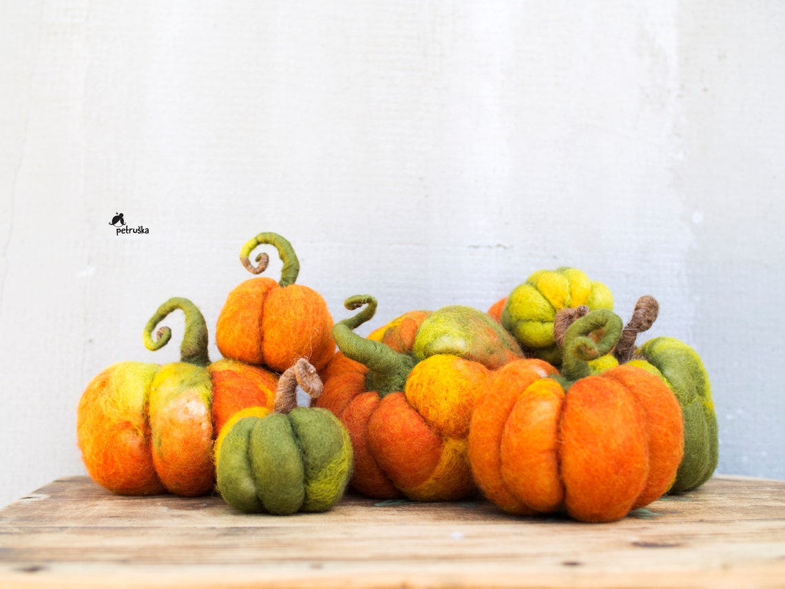 Wool Felt pumpkins Fall decor Autumn Decorations DIFFERENT | Etsy