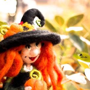 Needle Felted Fall Witch Decor, Soft Sculpture Witch, Fall Figurine - Etsy