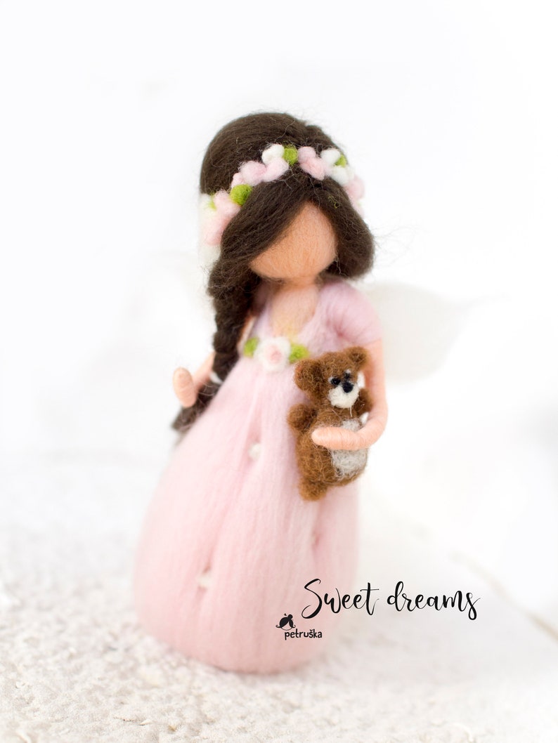 Felted Fairy Doll, Flower Girl Gift - Fairy Bedroom Decor - Tooth Fairy ...