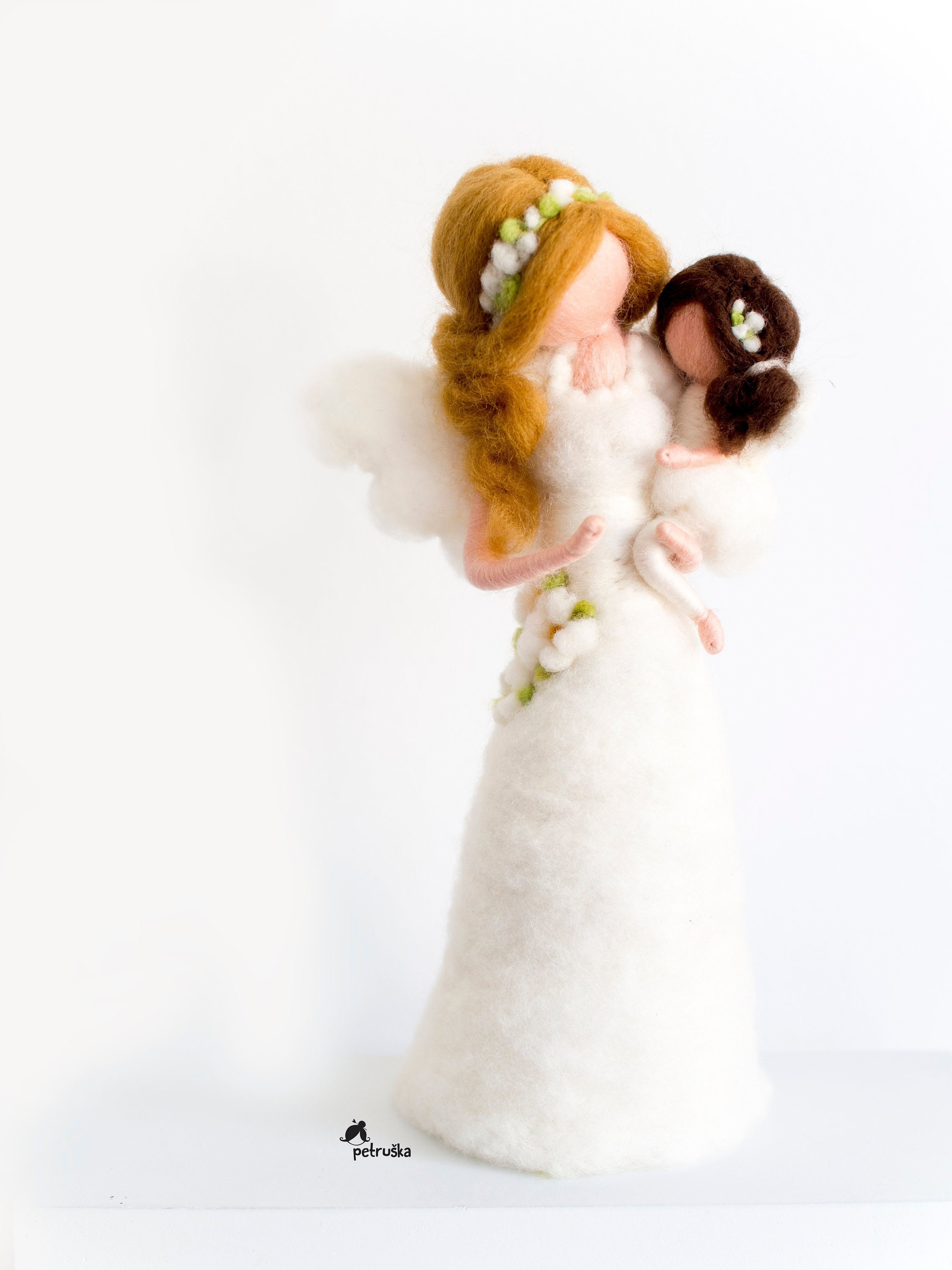 Needle Felted Guardian Angel Soft Art Doll Nursey Angel | Etsy