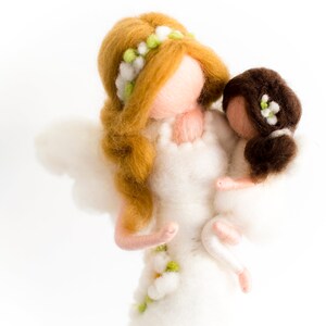 Needle Felted Guardian Angel Soft Art Doll - Nursey Angel Decor - First ...