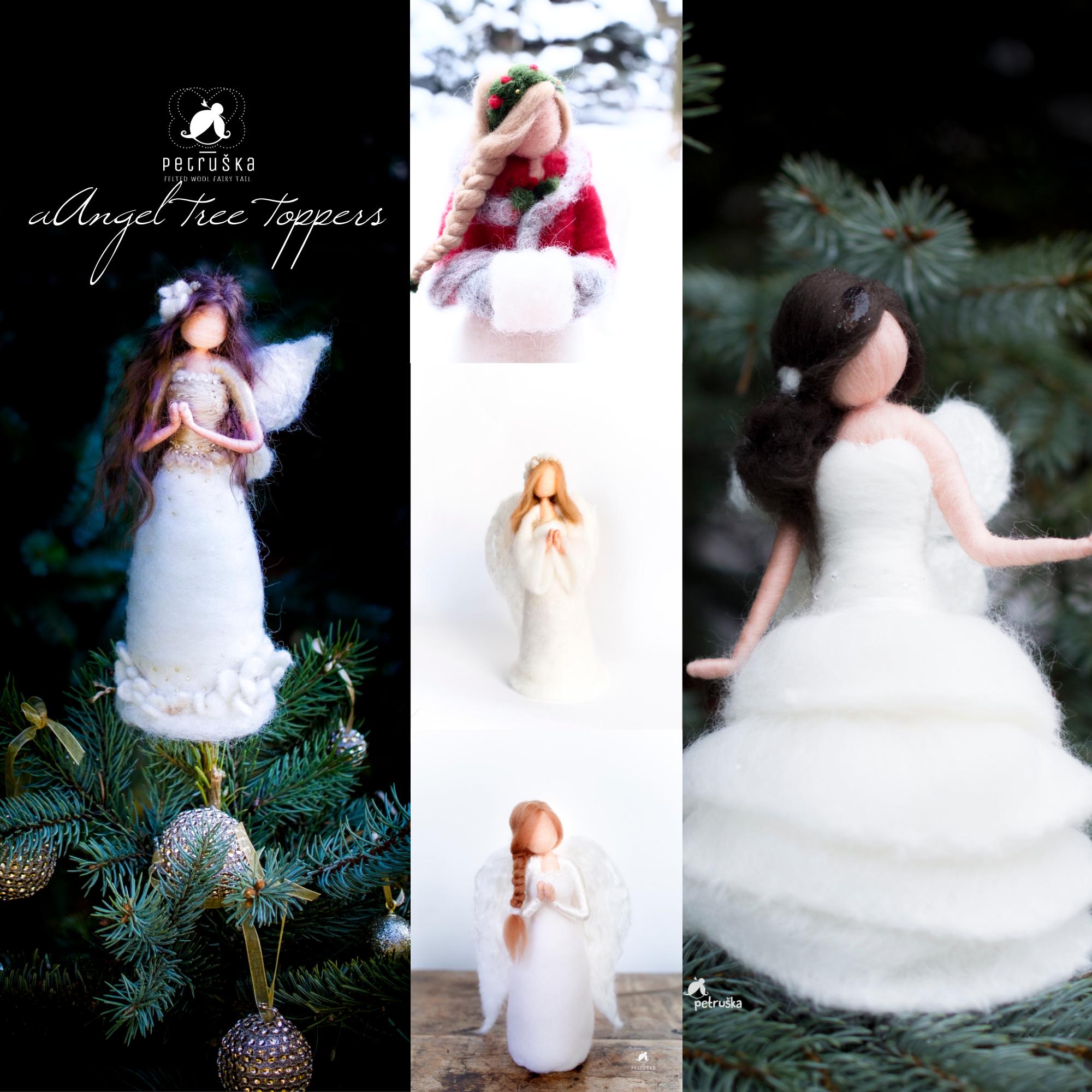 Unique Needle-felted Angel Tree Topper – Handmade Christmas or Year ...