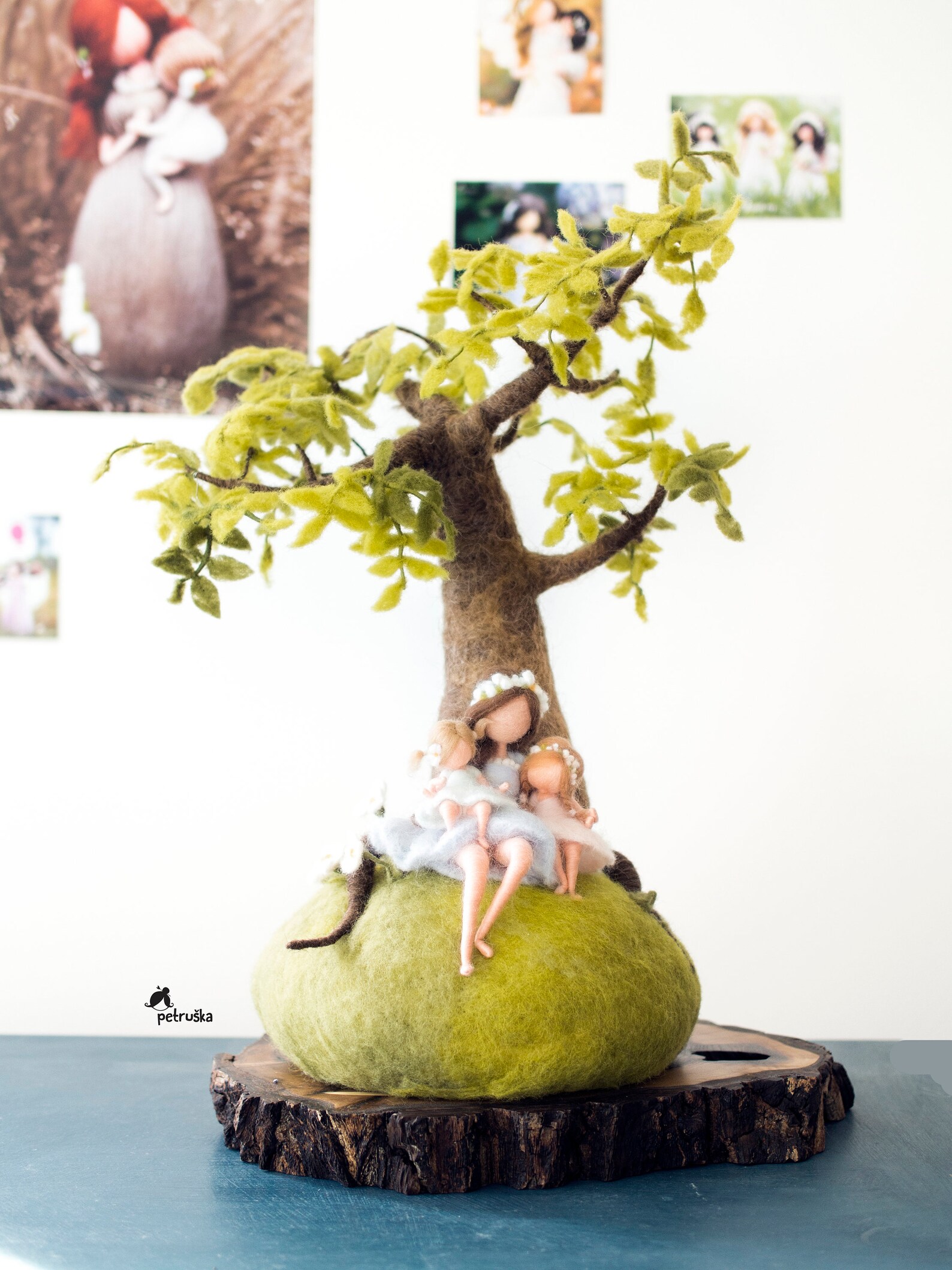 Felted Personalized Family Tree Sculpture, Personalized Family Portrait ...