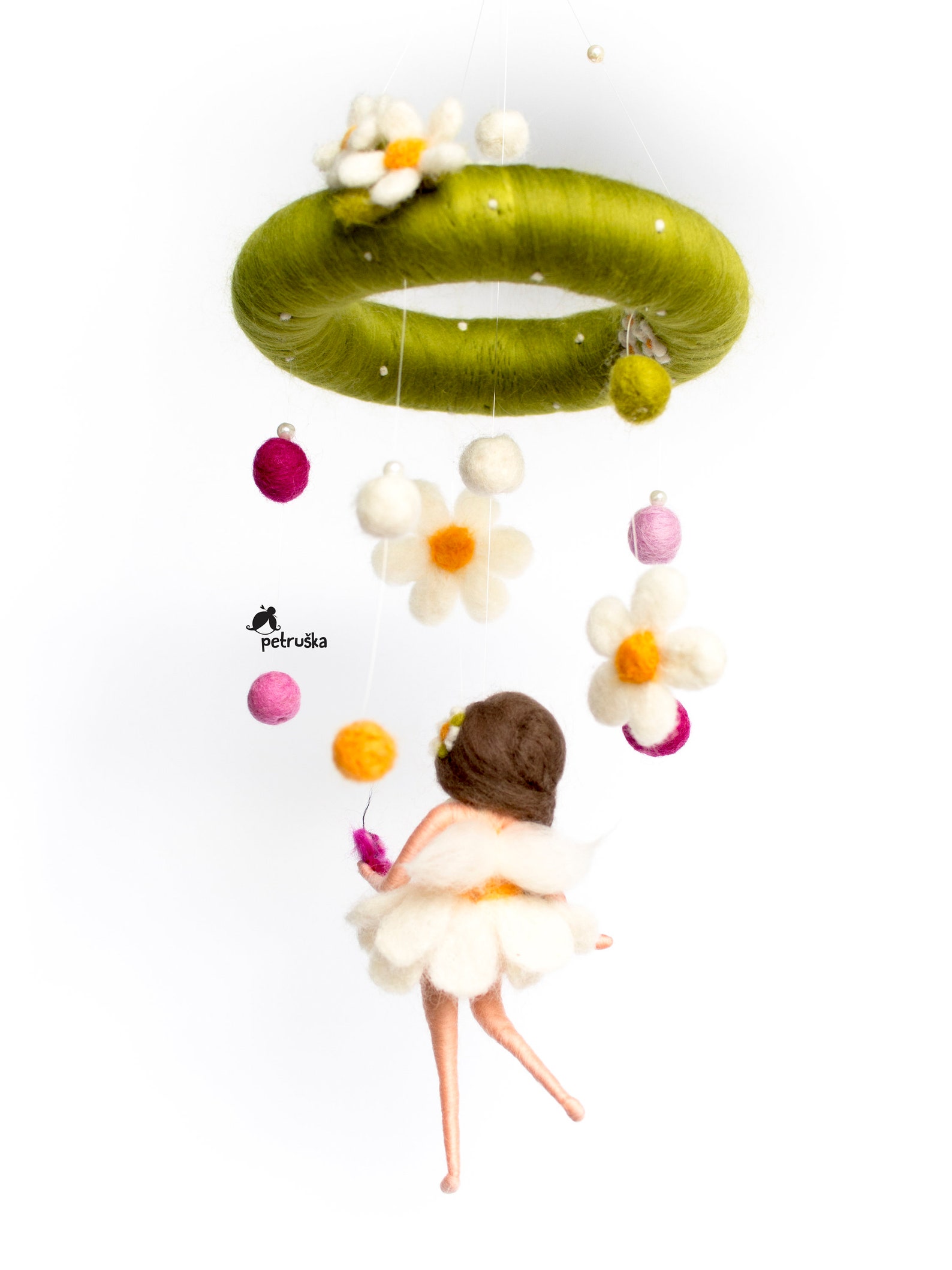 Daisy Fairy Mobile - Felted Fairy Mobile - Nursery Room Decor - Waldorf ...