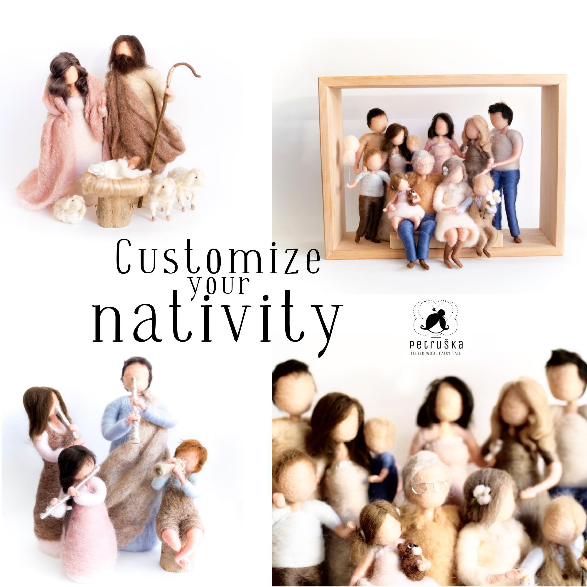 Personalized Felted Nativity Scene – Your Family as Part of the Story ...